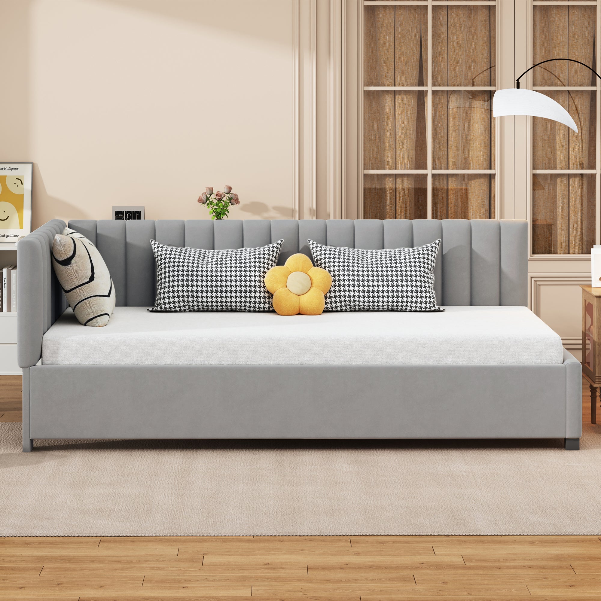 Canapé-lit 90*200 cm - Lit multifonction avec sommier à lattes, en ...