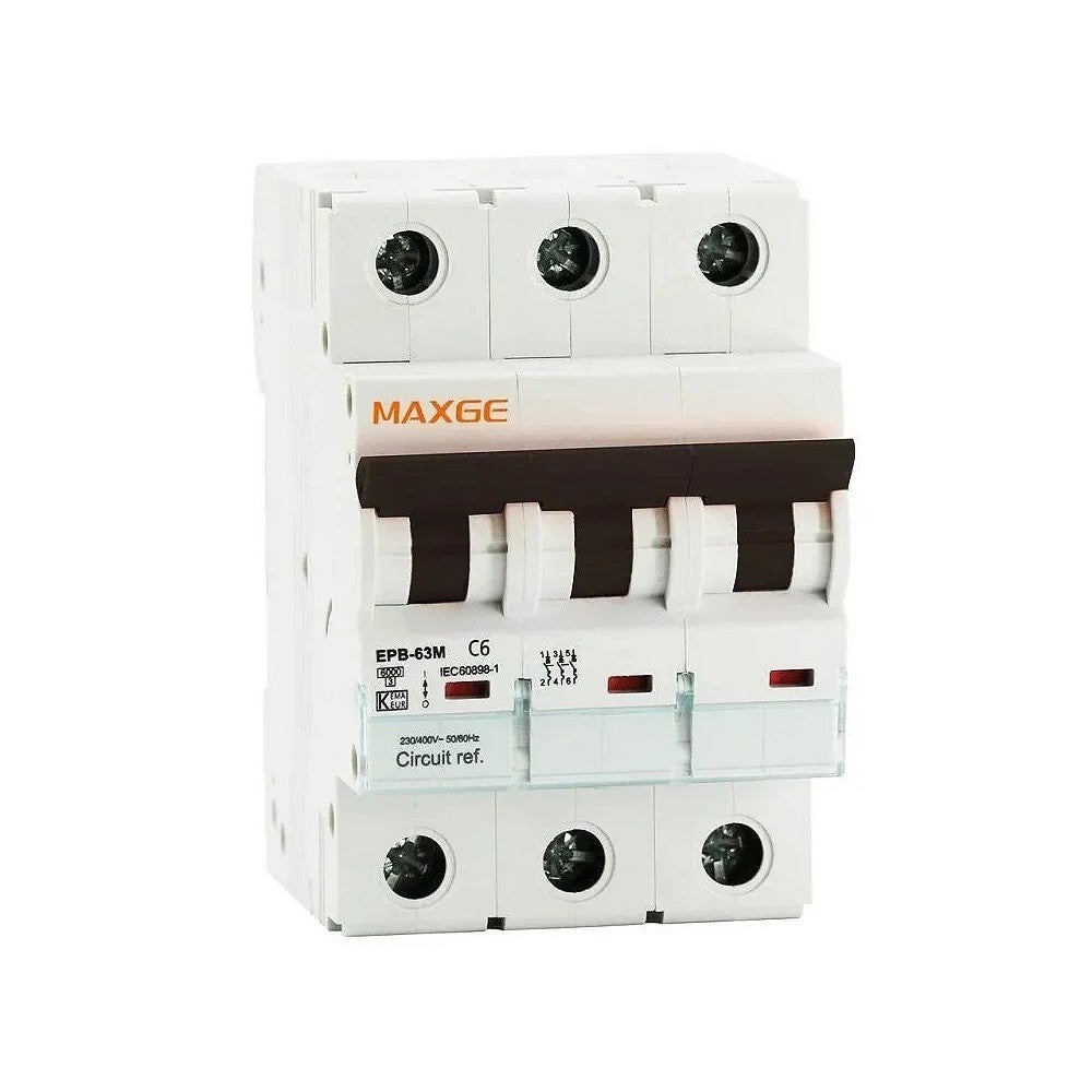 Automático Magnetotérmico 3 Polos Industrial Maxge 10kA 50A | Leroy Merlin