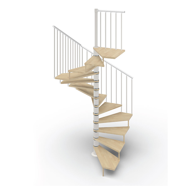 Scala a chiocciola 13 gradini - Diametro 160cm - Legno e bianco - TEKLA160/SBMNAT-13 | Leroy Merlin
