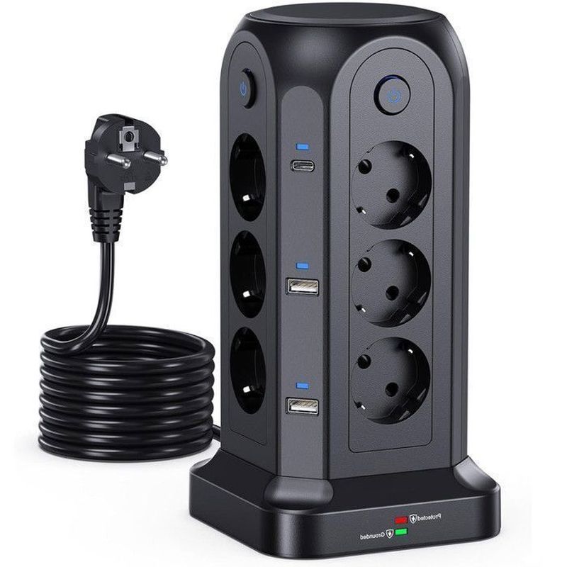 Multiprise Électrique - 4000W - 12 Prises - 4 USB - 2 Type-C | Leroy Merlin