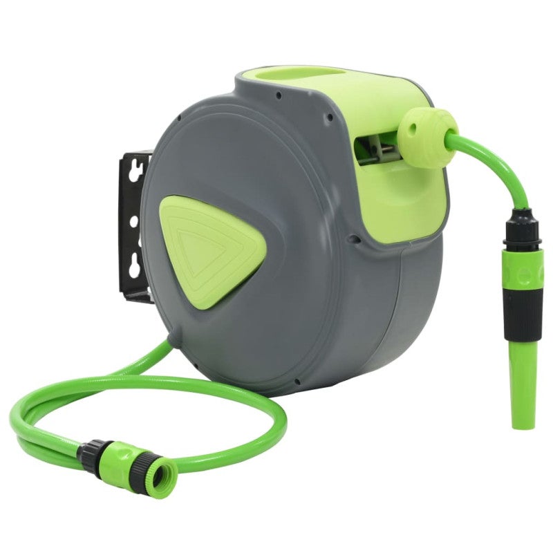 VidaXL Enrollador de manguera retráctil automático de pared 10+1 m ...