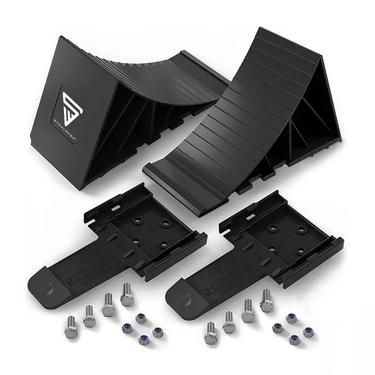 STAHLWERK Cales de roue avec support GT-01 ST Lot de 2 jusqu'à 1,5t de ...