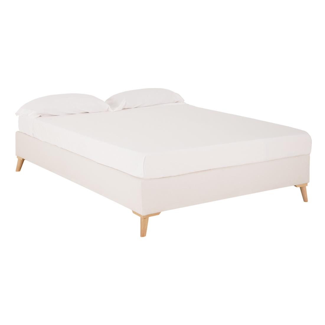 MIMA - Base tapizada de lino blanca para colchón 100x207cm - DECOWOOD ...