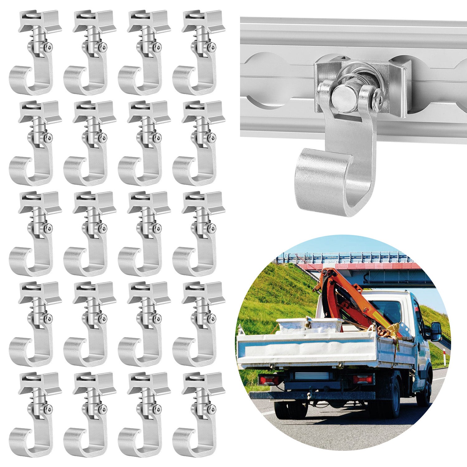 20x Single Fitting avec crochet pour rail Airlin Ferrure d'extrémité ...