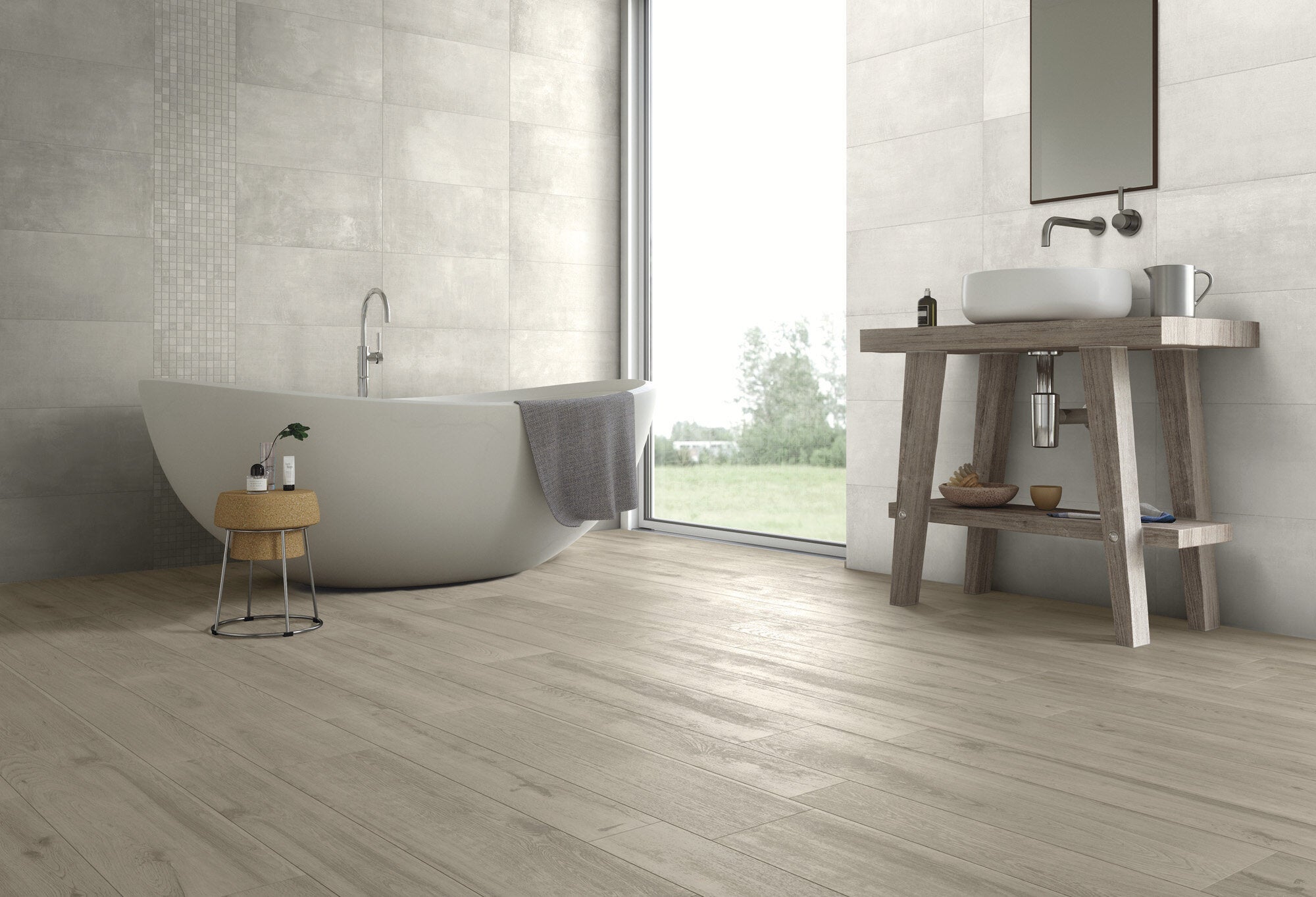 Faïence - TOUCH - LIGHT GREY - 27x42 BRICK | Leroy Merlin