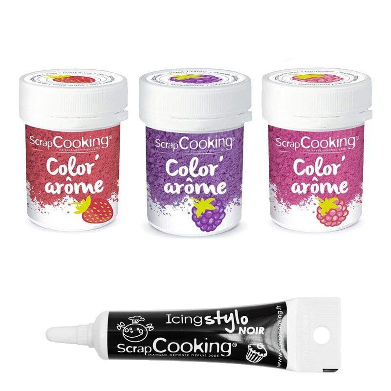 3 Coloranti alimentari con sapore di lampone, fragola e mora + penna ...