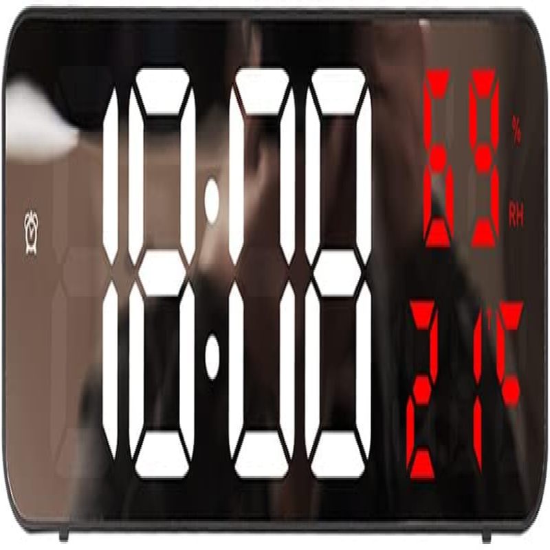 Horloge murale numérique LED avec éclairage rouge de 7 pouces | Leroy ...