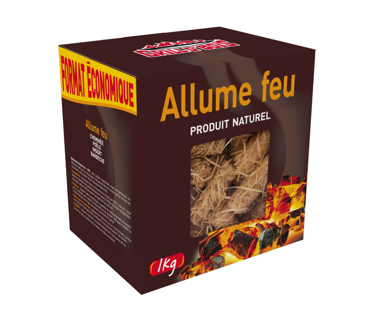 Allume Feu 100% Naturel Grillo'bois - 1kg - 60 bâtonnets | Leroy Merlin