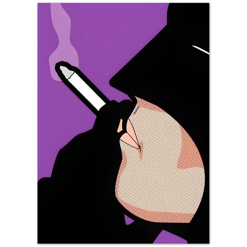 Poster Batman et sa cigarette 50x70 cm violet popart décoration murale ...