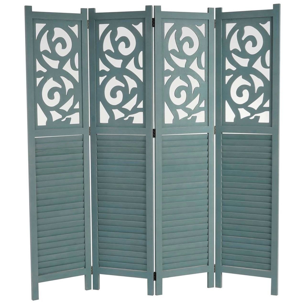 Biombo de madera verde 4 paneles 170x160cm PAR04034 | Leroy Merlin