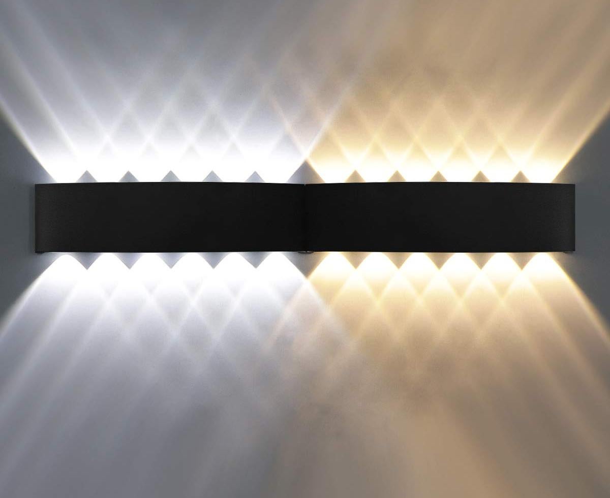 Pack de dos apliques de pared LED para interior, de 12 W, con luces de ...