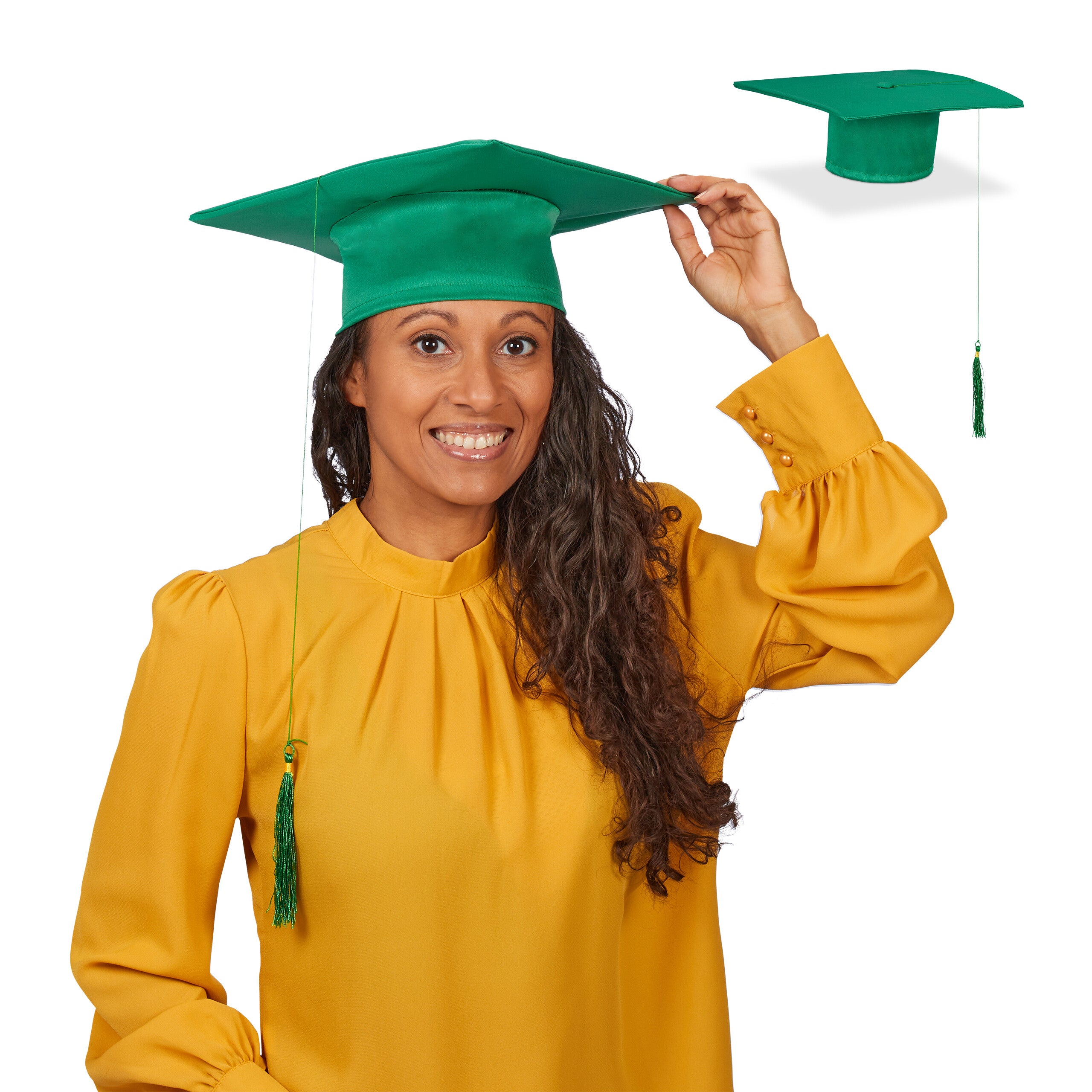 Relaxdays Chapeau de diplômé, lot de 2, toque d"étudiant, avec pompon ...