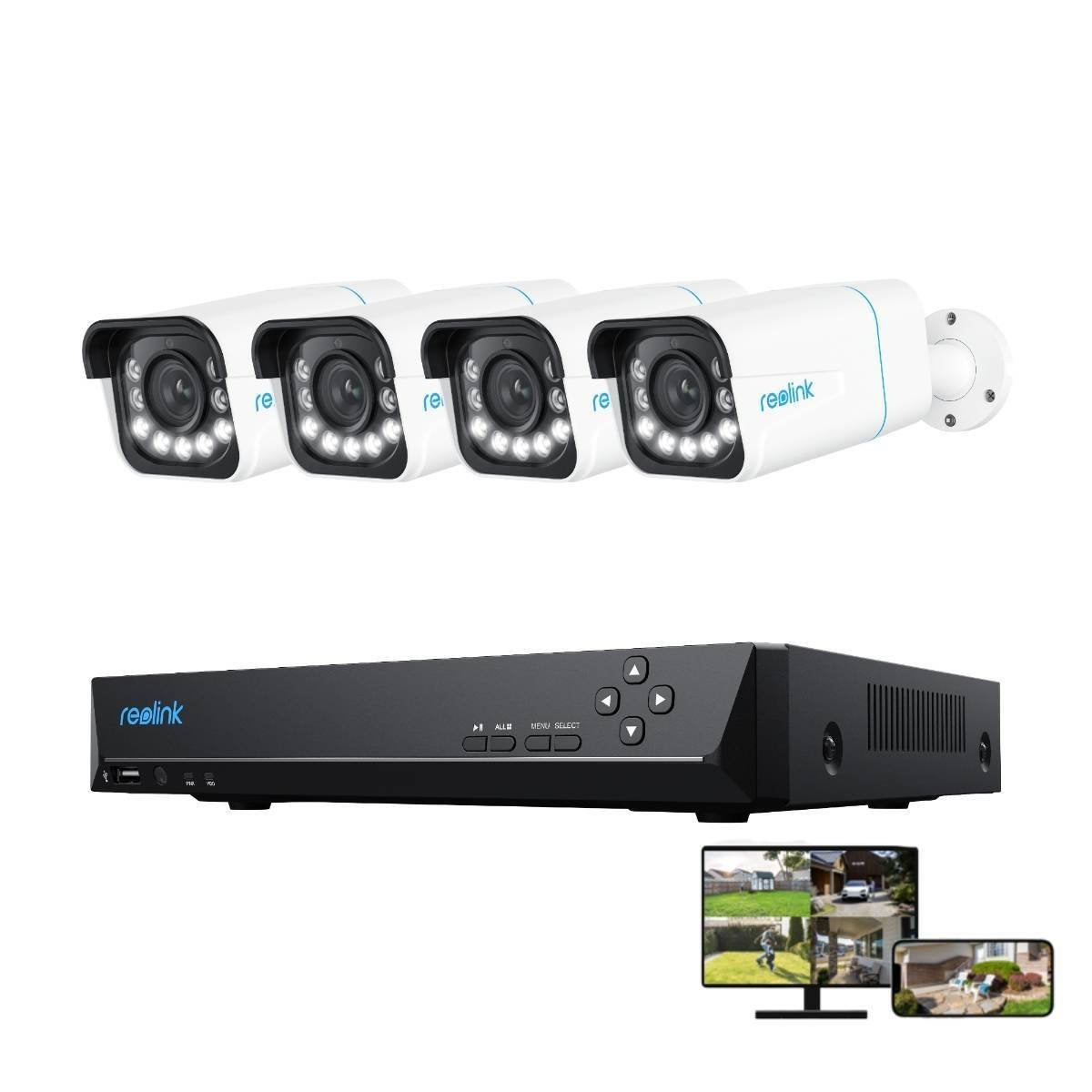 Kit de vidéosurveillance avec 8CH 2To PoE NVR et 4 caméra bullet 4K PoE ...