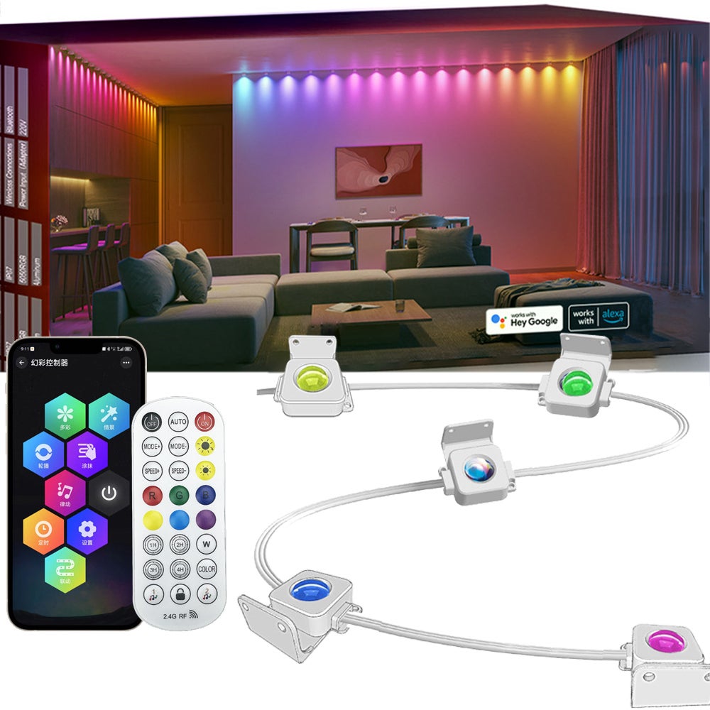 Luci esterne permanenti, luce esterna RGBIC intelligente da 5 m con 10 ...