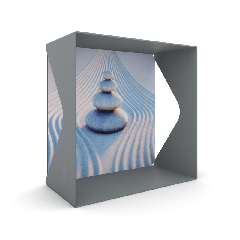 Etagère murale cube échancrée DECO-GEM, acier finition époxy gris ...