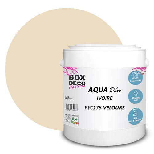 Beige Ivoire Peinture murale acrylique aspect velours Aqua Déco - 2,5L ...