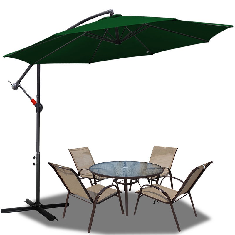 Parasol voladizo grande con manivela 360° giratorio para terraza ...