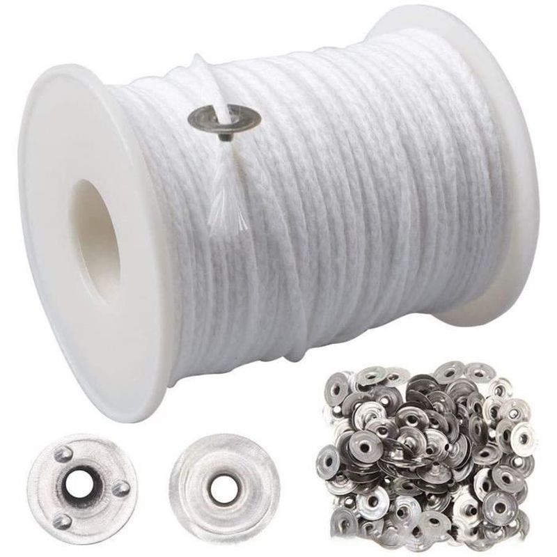 Alambre blanco para mecha de vela - 12,5 mm de diámetro - 61 m - Base ...