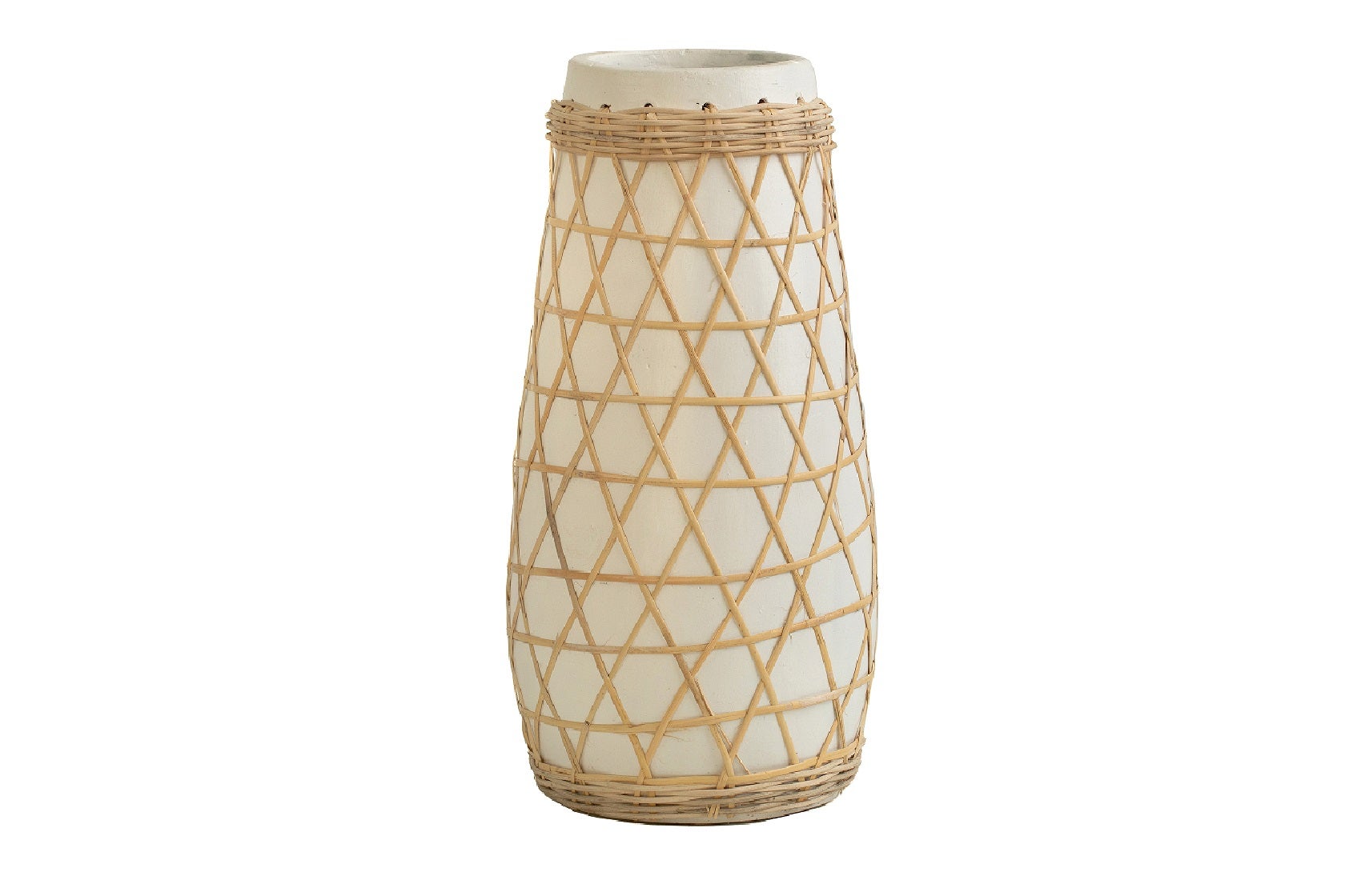 Vase en treillis en céramique en rotin | Leroy Merlin