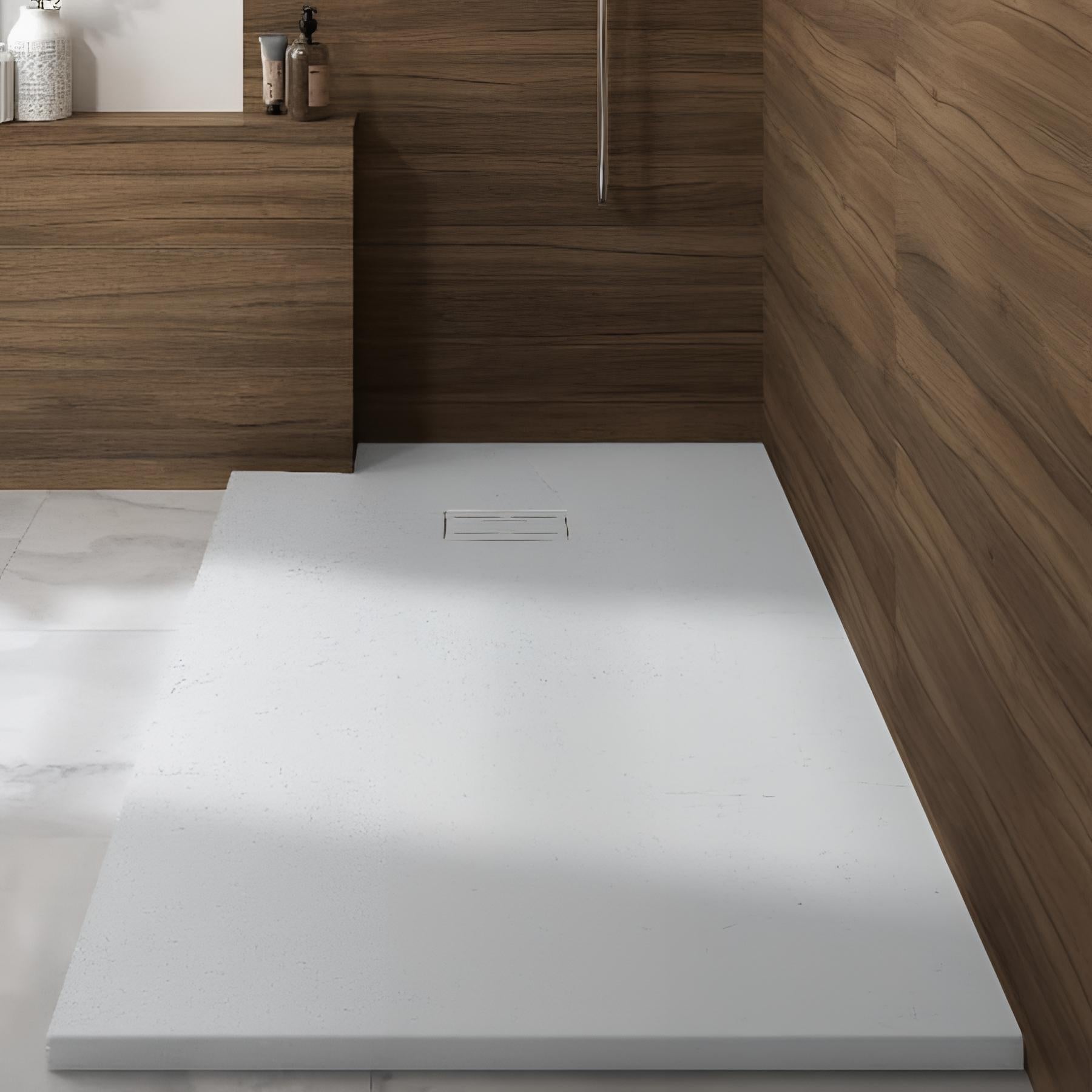 Kinerock Evo 200X80 ducha bandeja blanca textura mineral incluido ...