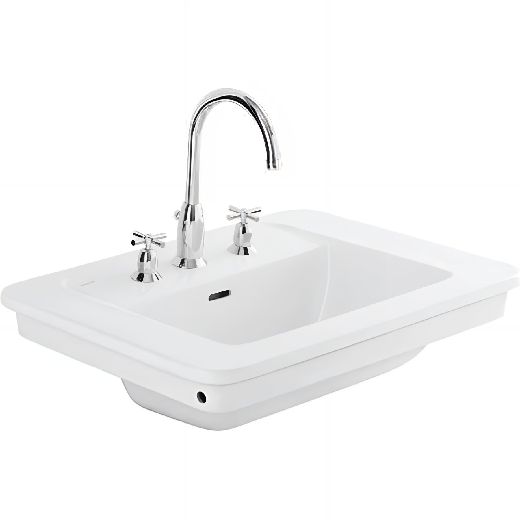 Lavabo a encastrer céramique traditionnelle SANINDUSA 3 trous Vintage ...