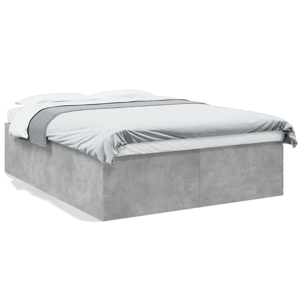 Lit double | Lit adulte | Cadre de lit gris béton 160x200 cm bois d ...