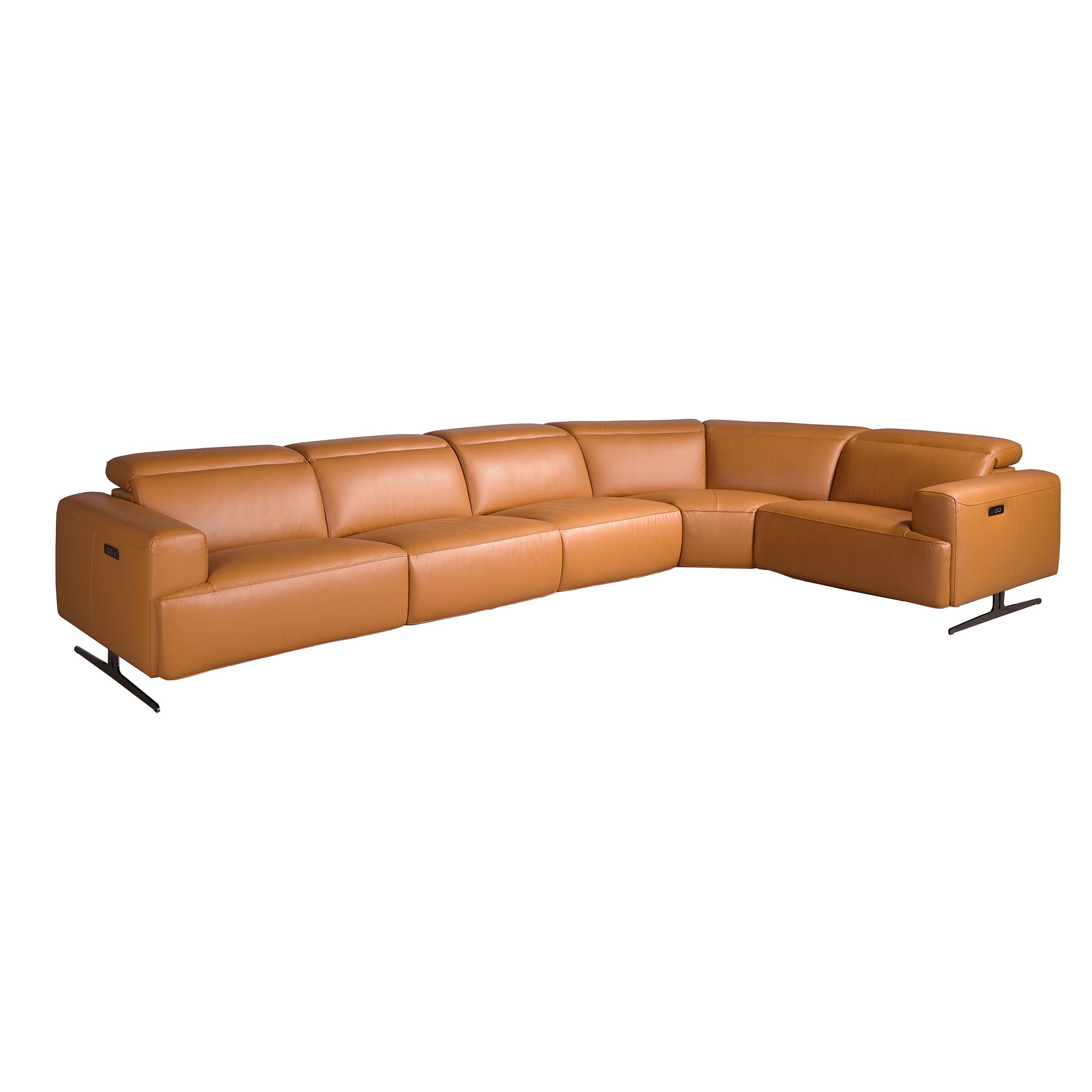 Sofá rinconera relax modular piel marrón 310 x 310 x 97 cm. | Leroy Merlin