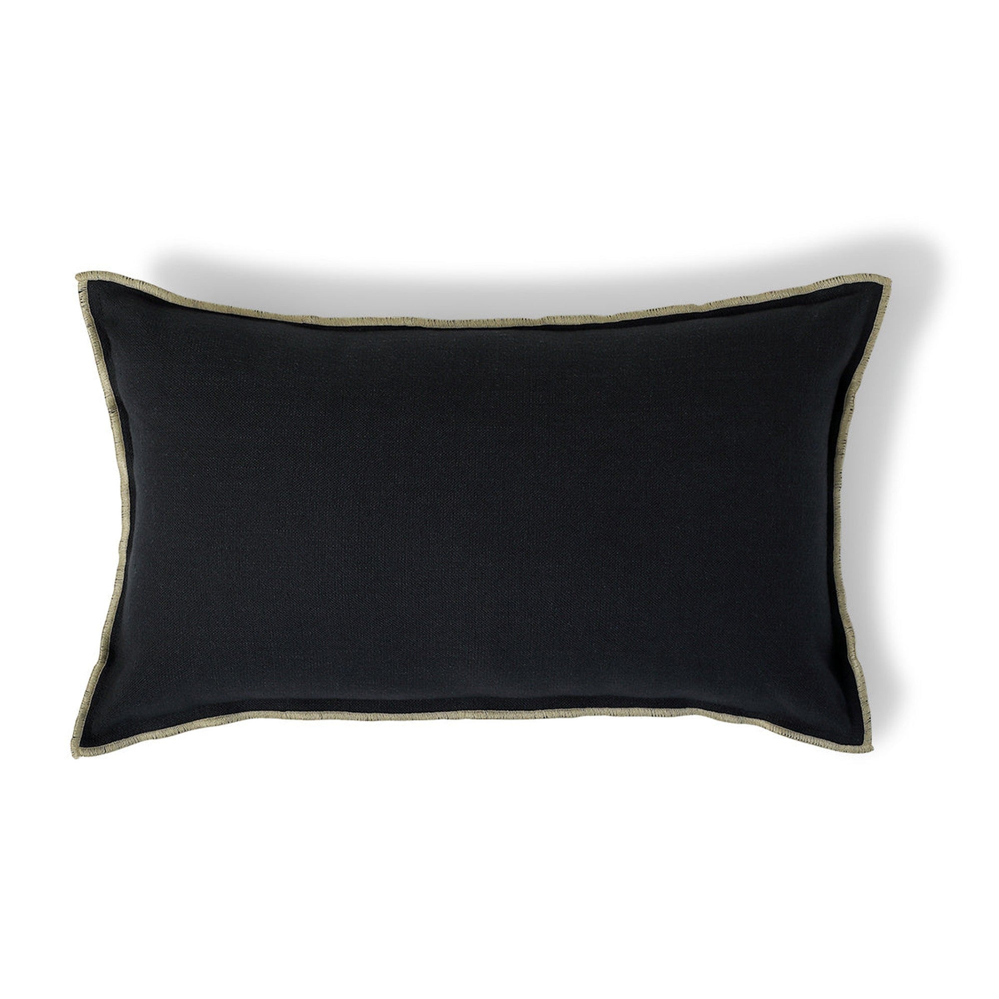 Coussin 50x30 toile de coton fusain / sable | Leroy Merlin