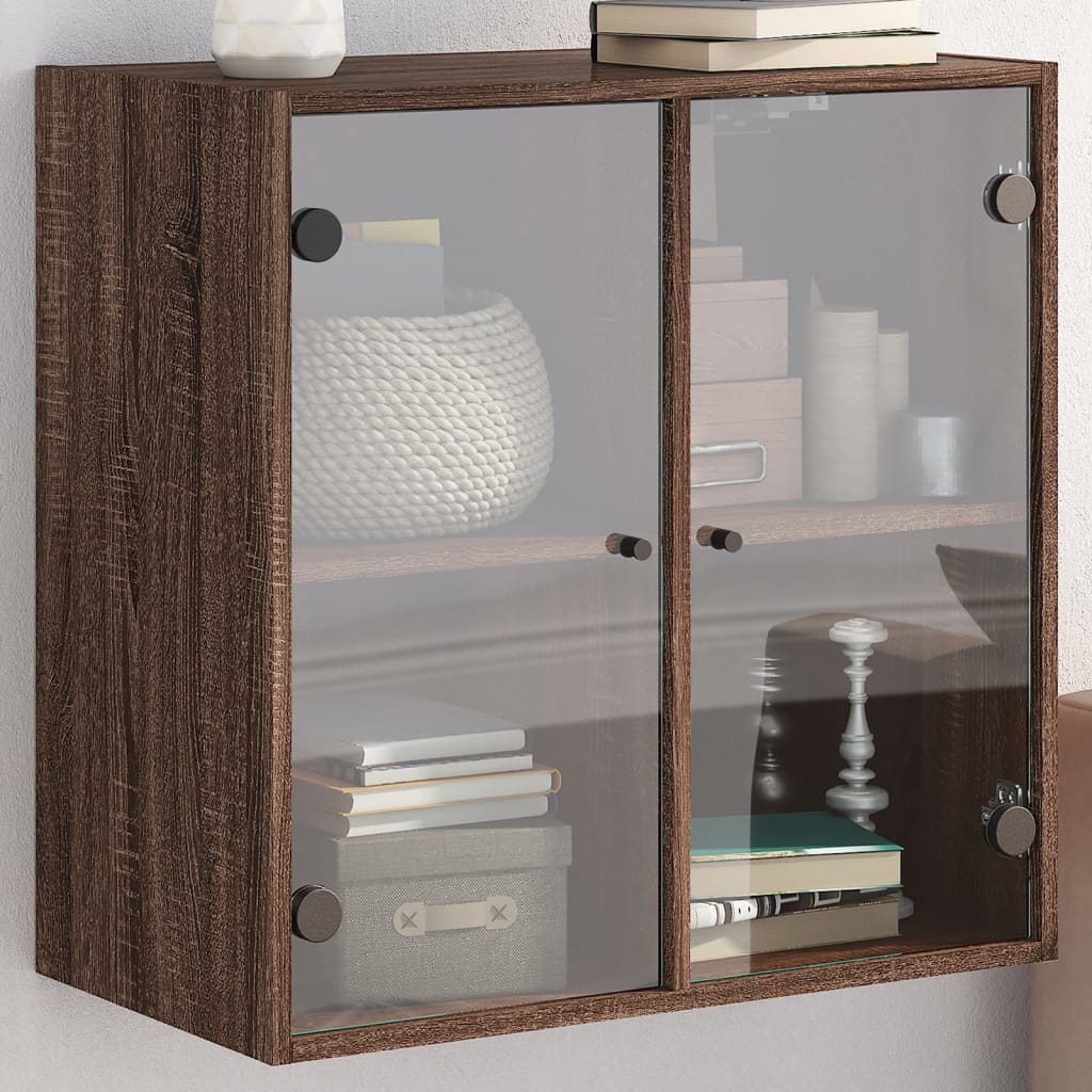 Pensile con ante in vetro rovere marrone 68x37x68,5 cm | Leroy Merlin