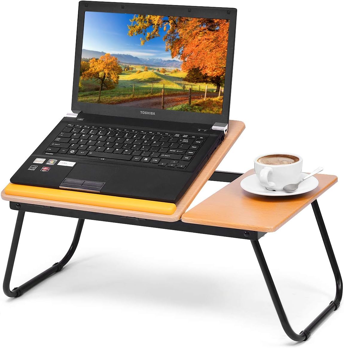 Mesa plegable para ordenador, mesa de noche ajustable con tablero ...