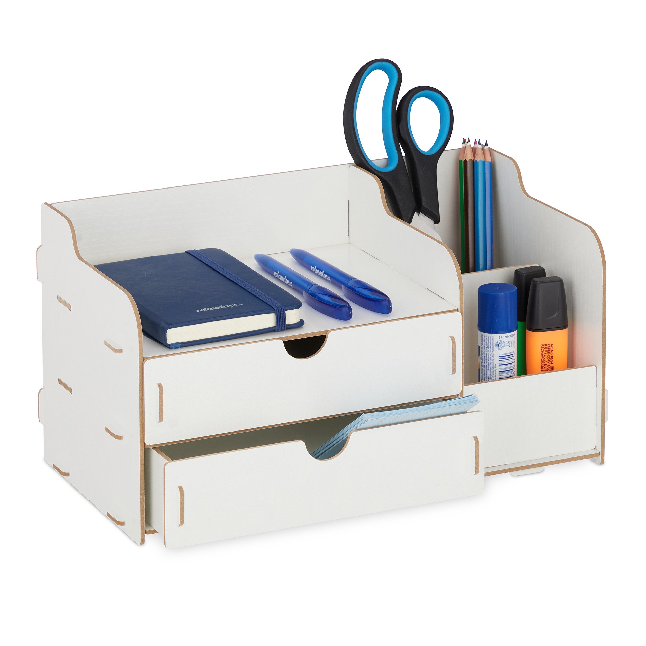 Organizador Escritorio Cajones y Compartimentos, Portalápices, 17 x 33 ...