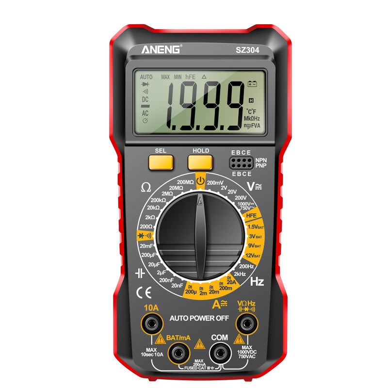 Multímetro digital SZ304, 1999 cuentas, verdadero valor eficaz (RMS ...