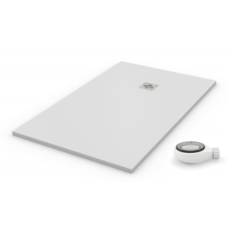 Receveur de douche 120x160 NATURAL Blanc extra plat + Bonde | Leroy Merlin