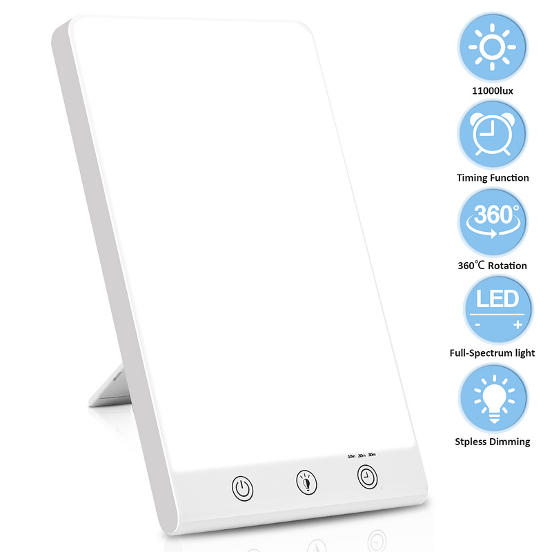 Lámpara de fototerapia 11000 Lux, LED sin rayos UV con brillo y ...