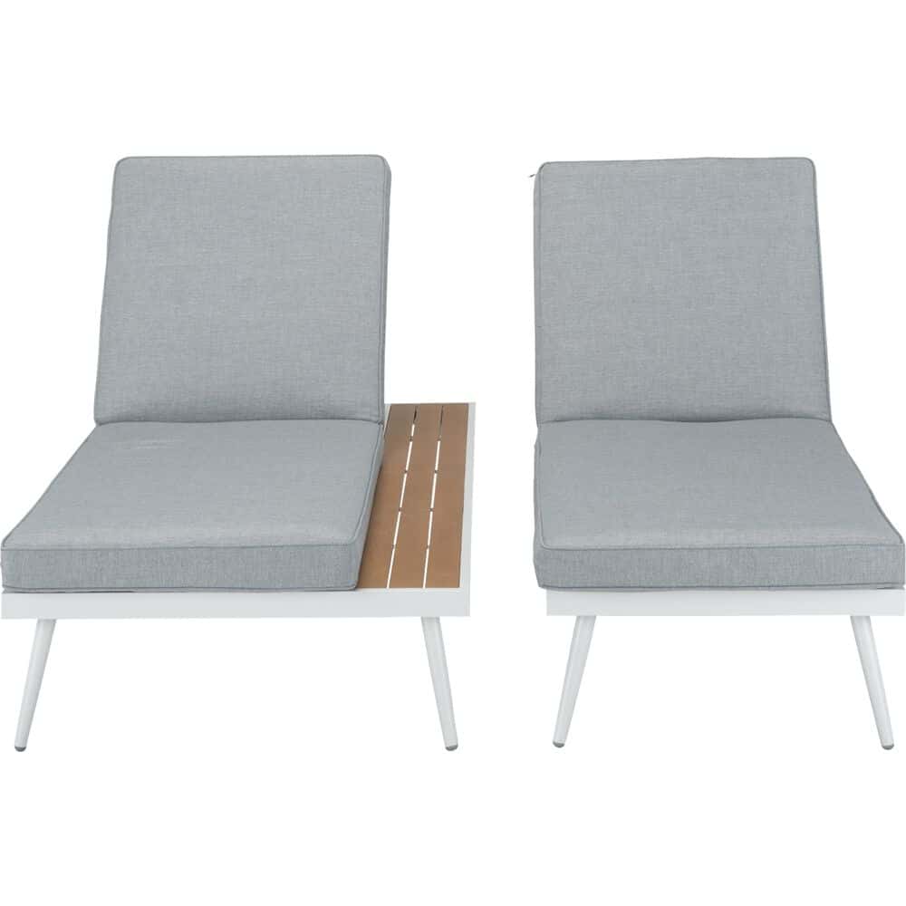 Transat double Métal Blanc LACERNO ALINEA - L190 x larg157,5 x H90 cm ...