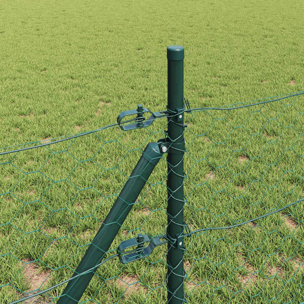 Poste para cerca. Verde, 10 x 1 m (malla de 50 mm). Acero y PVC ...