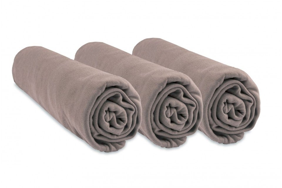 Lot De 3 Draps Housse Bambou 60x120 Cm Taupe Leroy Merlin