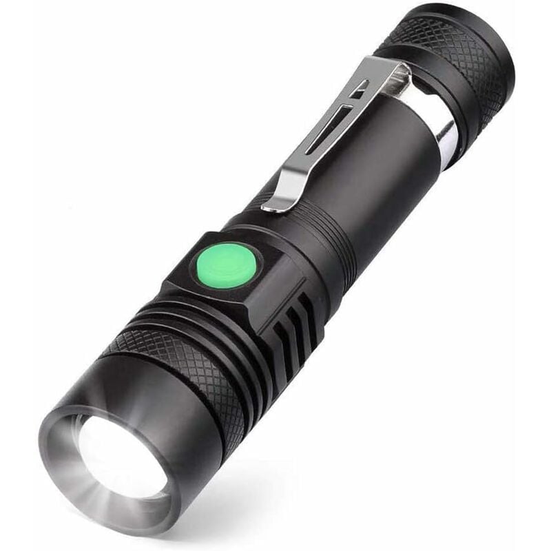 Lampe Torche LED Rechargeable USB, Lampe de Poche 600 Lumens, Étanche ...