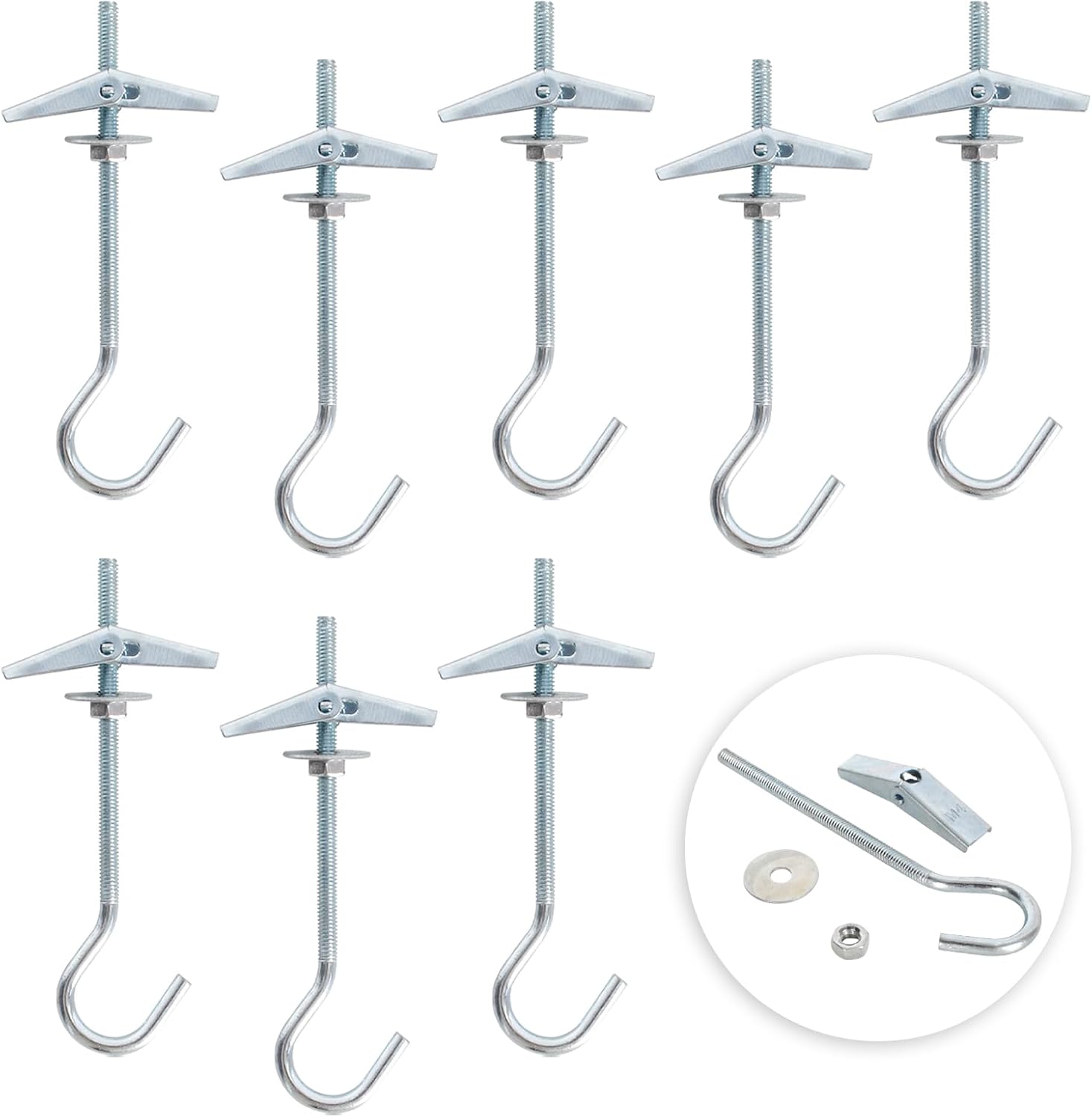 8 PCS Crochets De Plafond, Boulon Ailes Crochet, Crochet de Fixation au ...