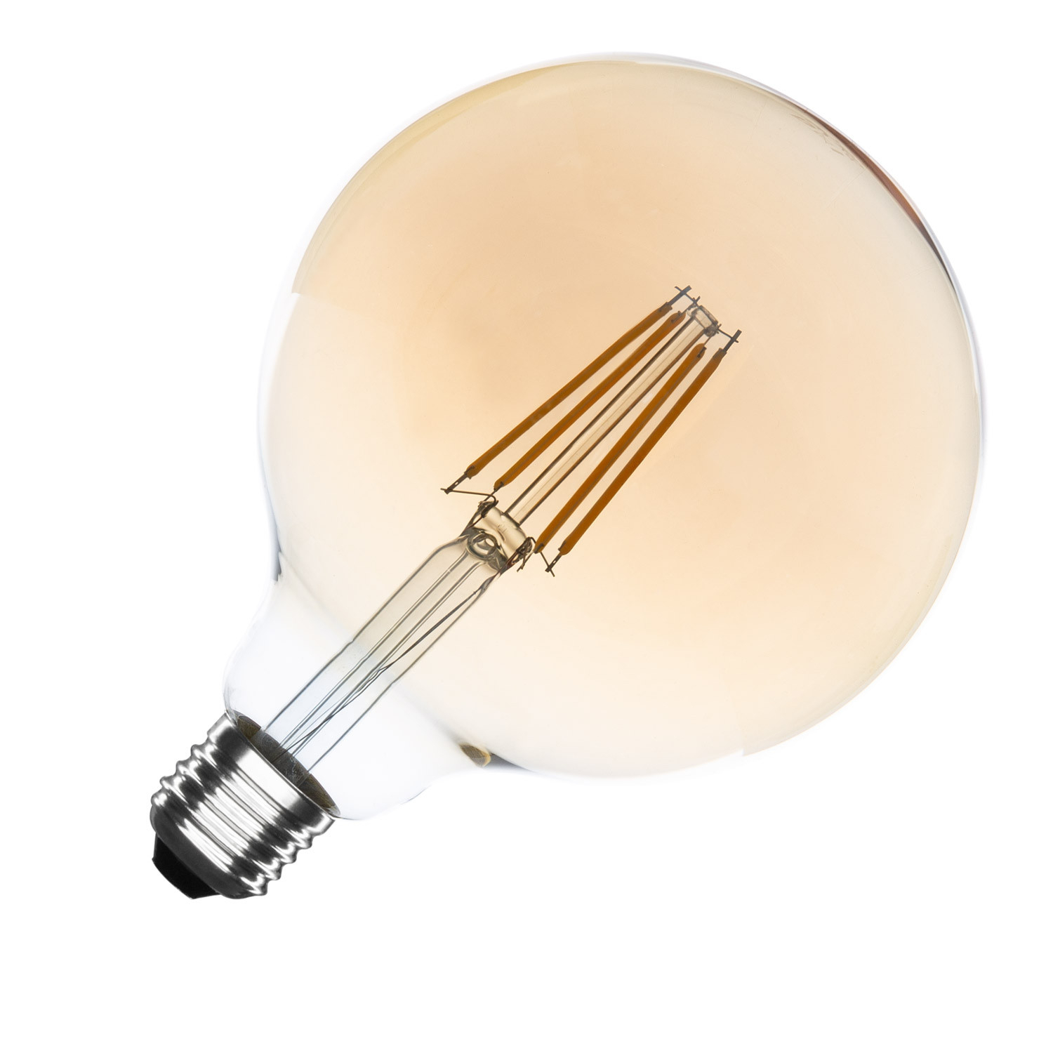 Ledkia Bombilla Filamento LED E27 8W 750 lm Regulable G125 Gold No Flicker 2700K Blanco Cálido ...