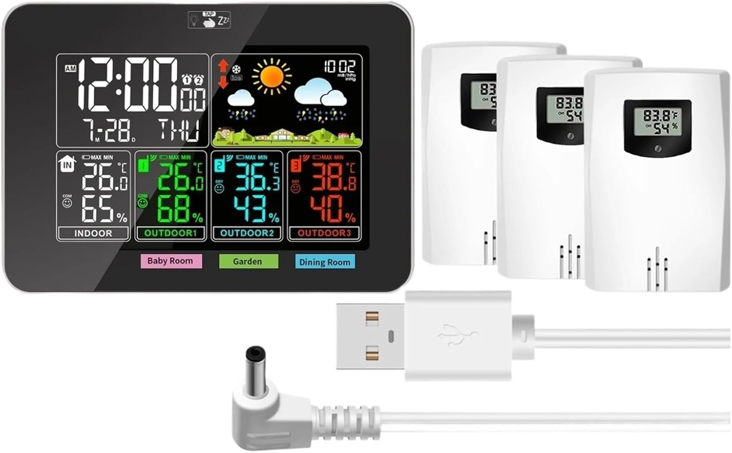 Thermomètre météo, stations météo intérieures et extérieures sans fil ...