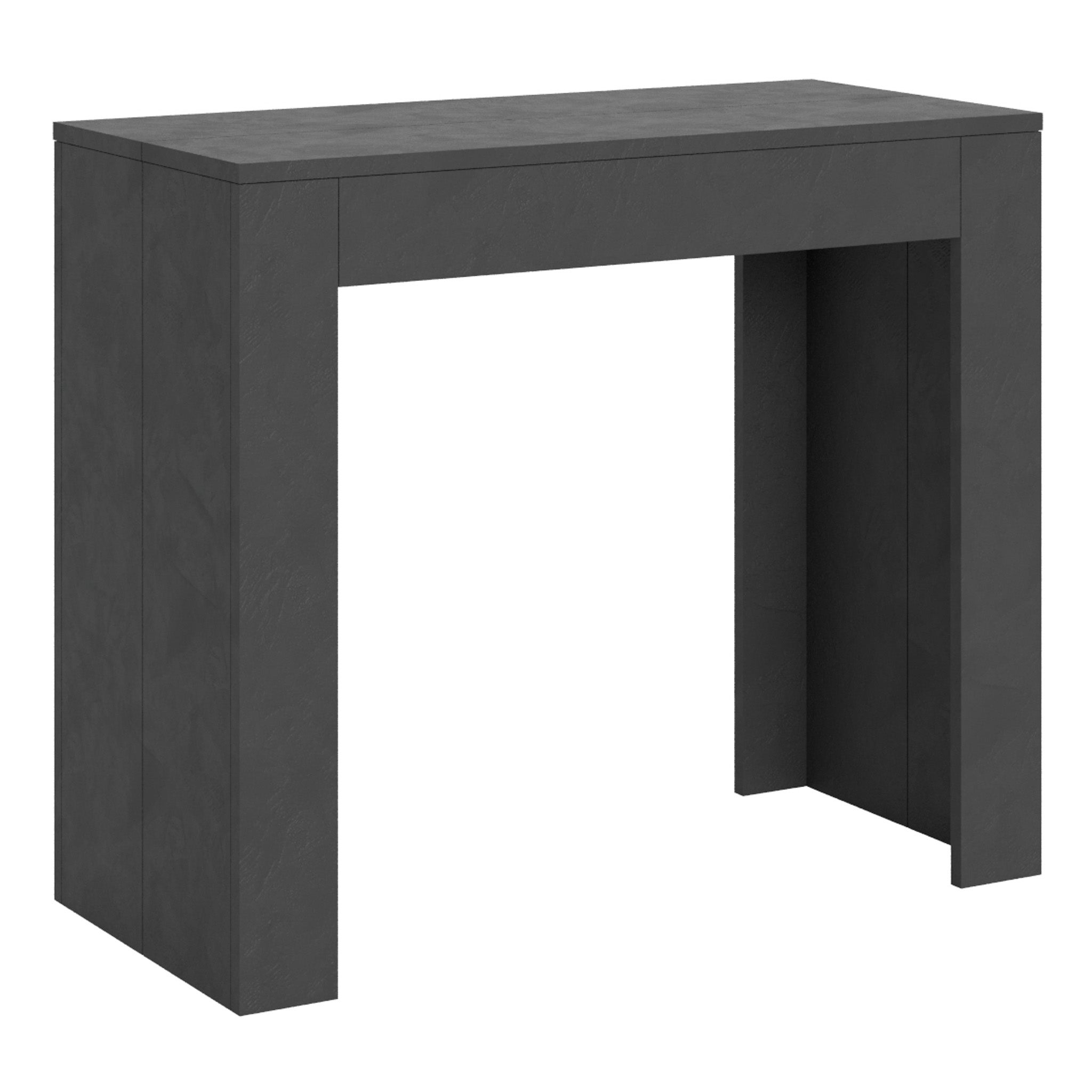Console extensible 90x42/302 cm Emy Anthracite Spatulé | Leroy Merlin