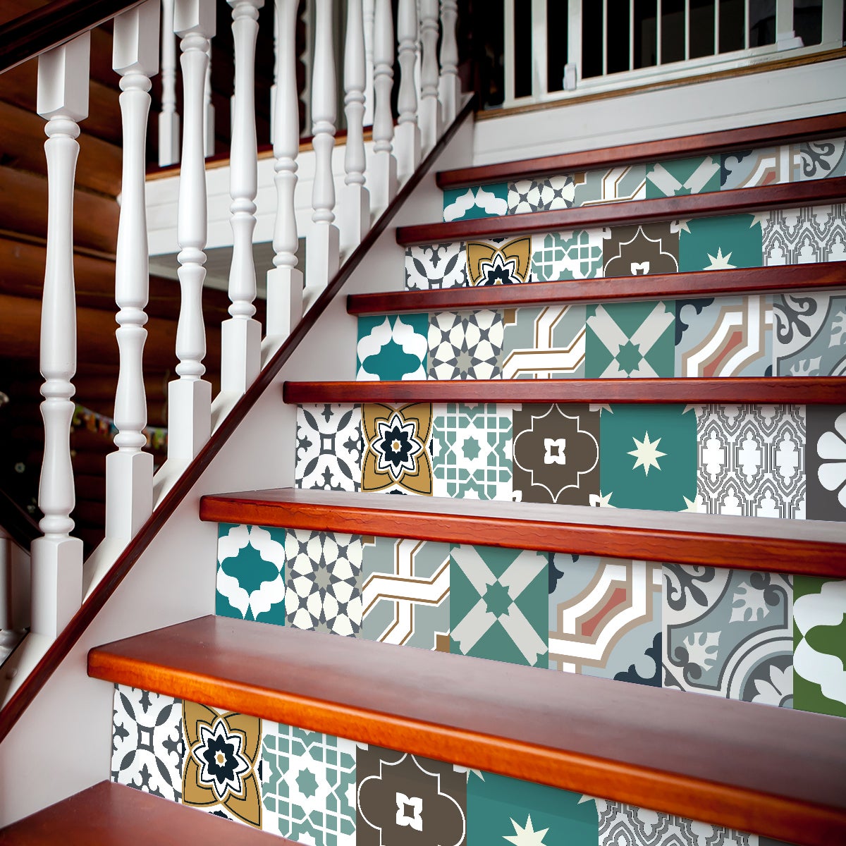 Stickers adhésifs escalier carrelages contremarche - NAYA - 2 bandes de ...