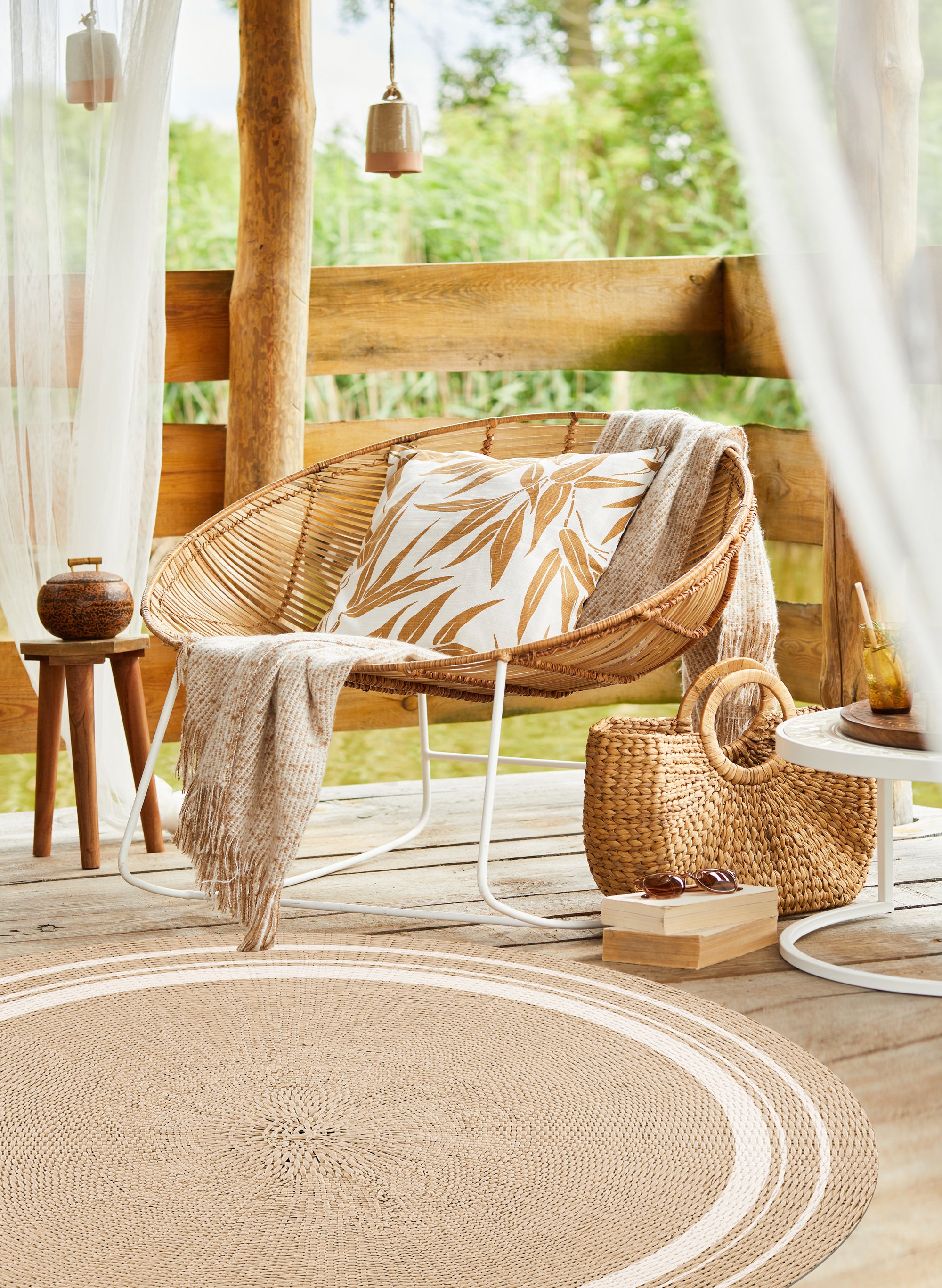 Tapis PVC intérieur/extérieur Bangkok 2 [Diam] 150 - PVC imprimé ...