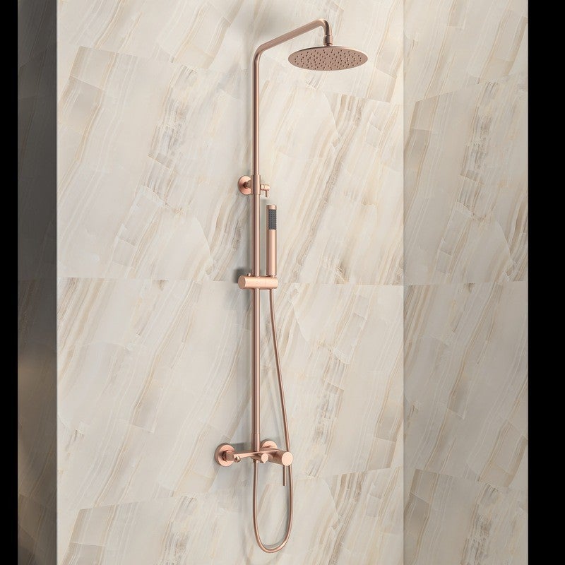 Colonne de douche ARTEMIS avec douchette en inox rose gold H. 122 cm ...