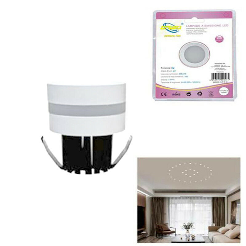 MINI SPOT LED 3W ROND PLAFONNIER ENCASTRÉ RESSORT 4CM LED BLANC FROID ...