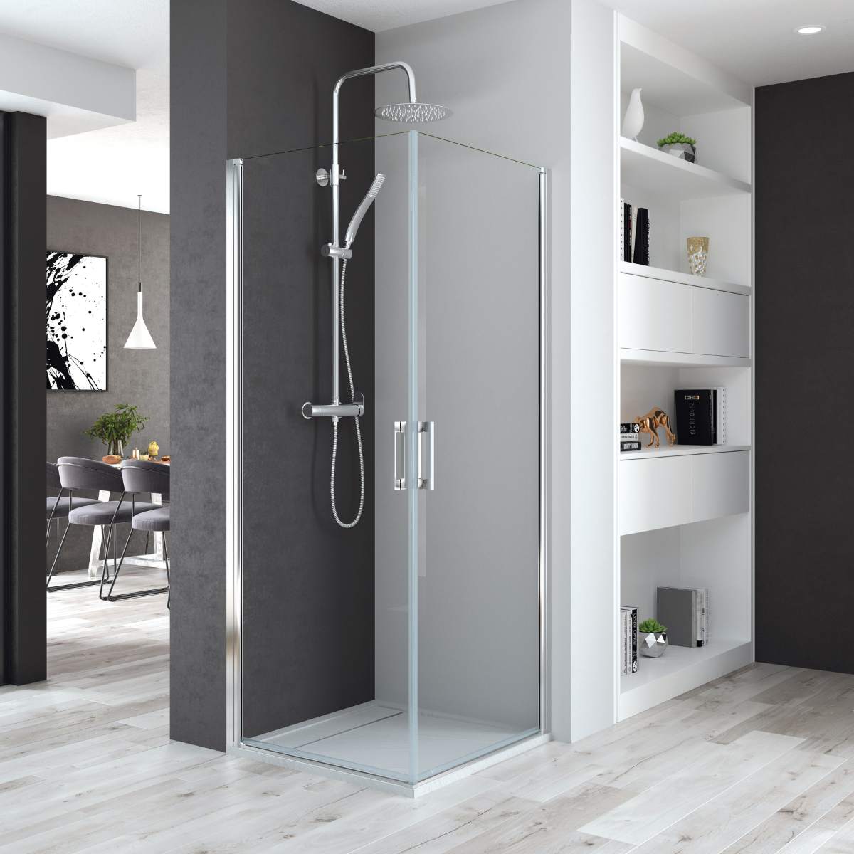 Paroi de douche 2 portes pliantes | Cabine de douche | Porte 85 + Porte ...