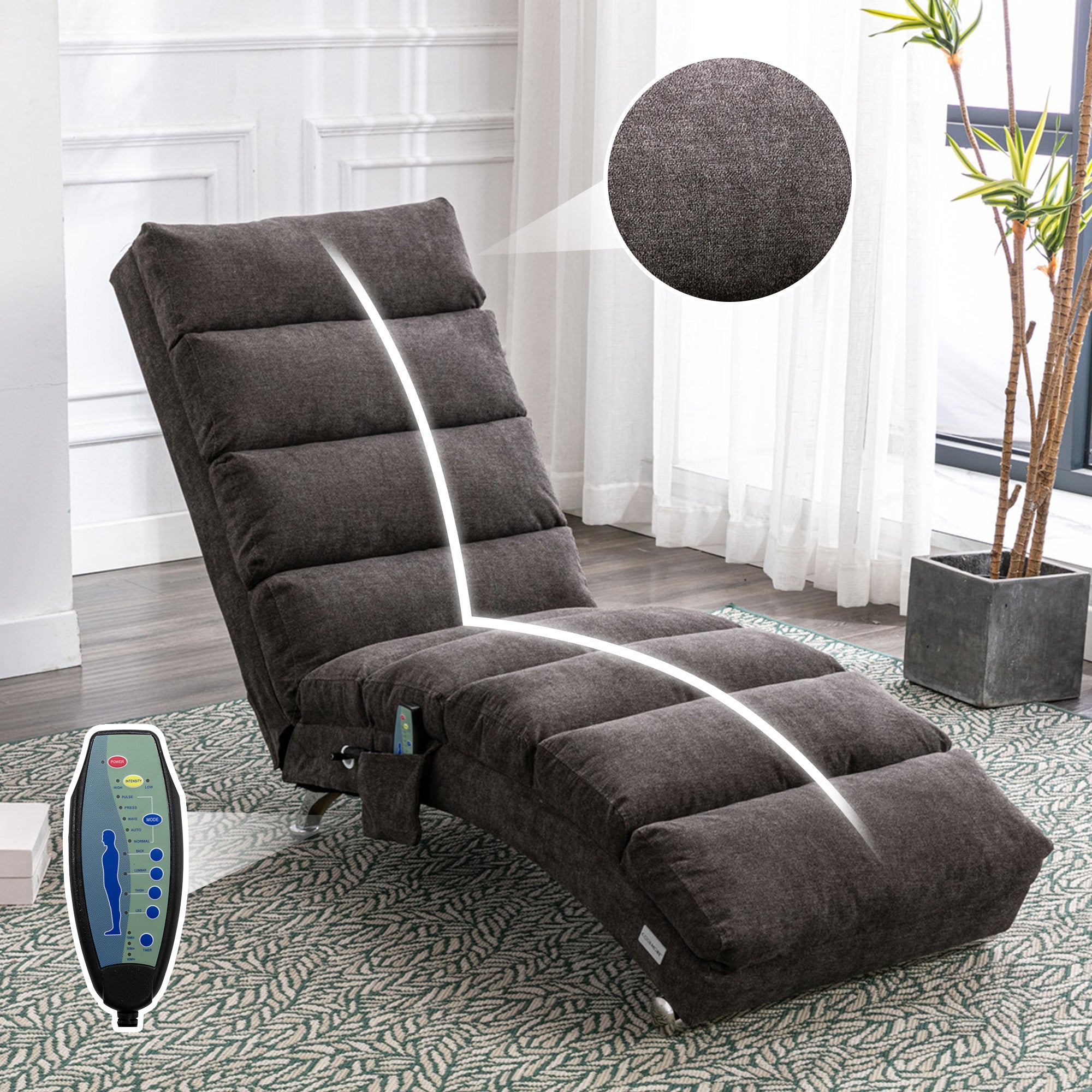 Fauteuil relax inclinable ergonomique vibration douce salon chambre ...