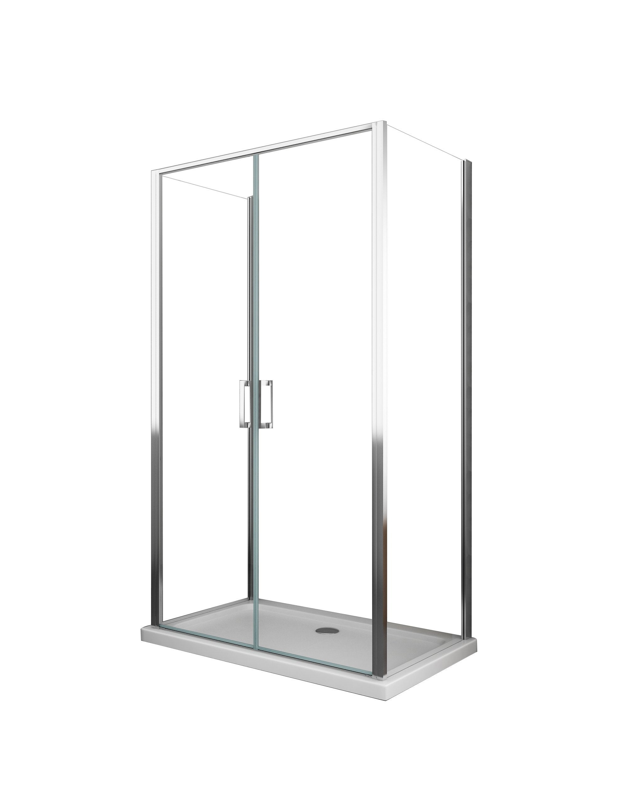 Puerta Abatible Salon + Box Ducha 2 Fijos 6 Mm Cromado 2 Fijo 72,5-75 ...