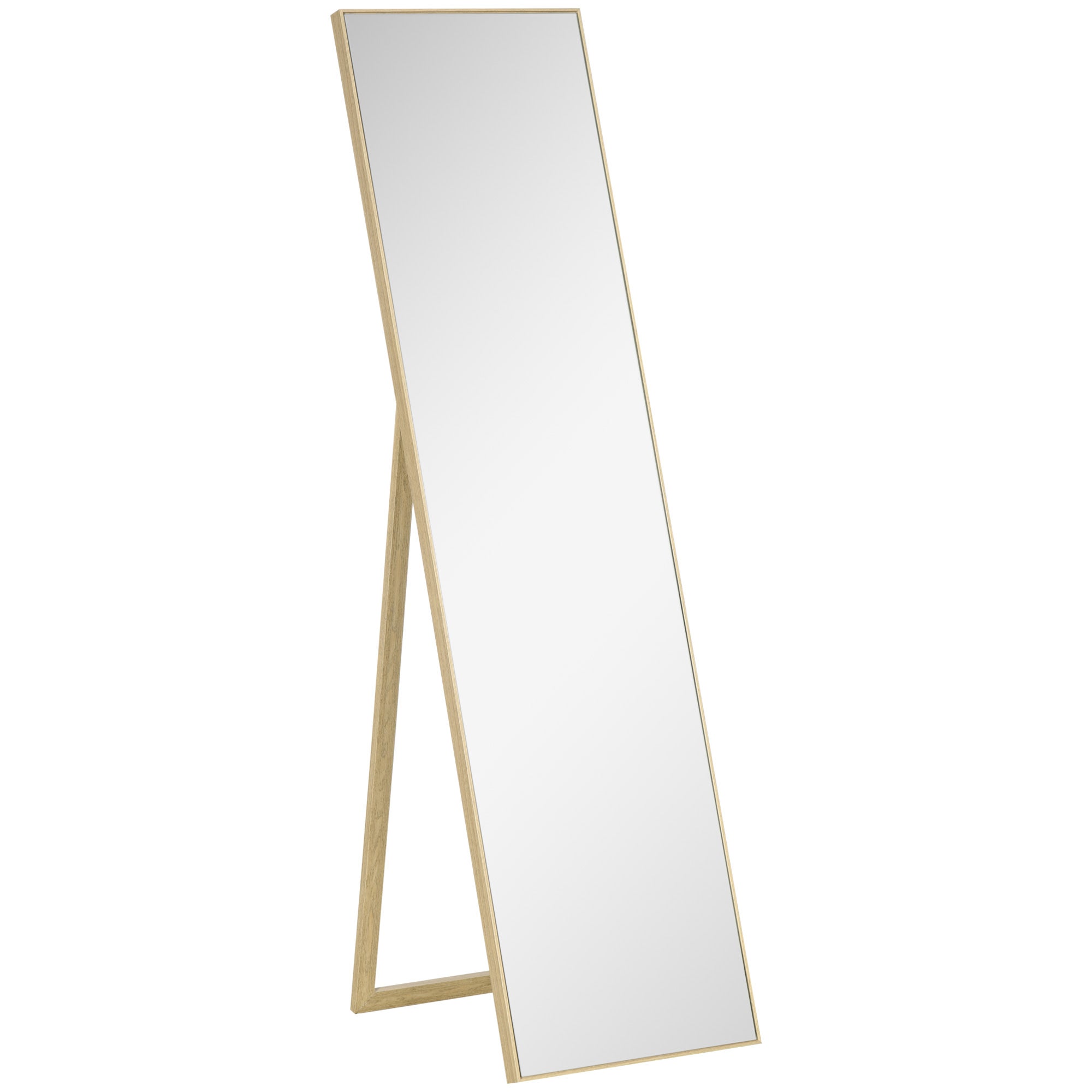Miroir sur pied rectangulaire dim. 147H x 40l cm aspect bois | Leroy Merlin